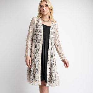Vocal | Sweaters | New Vocal Duster Cardigan Stud Suede Lace Smxl ...